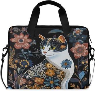 Alaza Sac pour ordinateur portable de 40,6 à 15,6 pouces - Motif crâne gothique et papillon - Pour homme et femme - Pour étudiant, travail, voyage, Cats I20