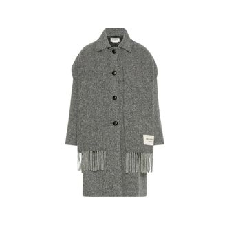 Max Mara Einreihiger Midi-Mantel - - Coats - Damen - Grau - XS