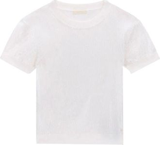 Guess Pull col rond Juniper &agrave; sequins - Femme - Pulls - Blanc - Taille: 36 FR