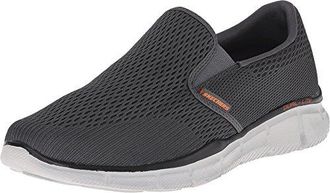 Skechers Homme Equalizer Double Play Wide Chaussures de Fitness, Anthracite/Orange, 42.5 EU Large