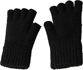 Generic Mitaines mi-doigts pour femme - Automne et hiver - &Eacute;pais - Chaud et froid - En tricot - Gants tricot&eacute;s &agrave; doigts expos&eacute;s - Gants mitaines (B, taille un
