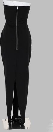 Rick Owens Womens Long Bustier Gown Black Wool Blend New