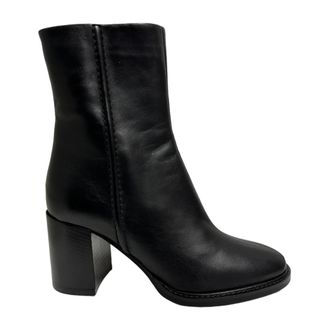 Bervicato Schwarze Leder-Stiefeletten mit Innenrei&szlig;verschluss - - Shoes - Damen - Schwarzk - 39 EU