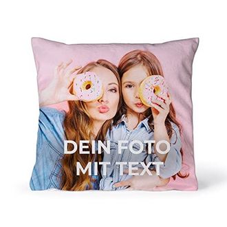 Picanova Coussin Personnalisé Photo Décoratif avec Remplissage 30x30cm - Coussin avec Image - Oreiller avec Imprimé pour Canapé et Lit