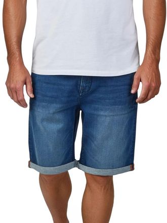 Riverso Jeans Shorts Herren Stretch Kurz Regular Fit RIVUdo Kurze Hosen Bermuda Shorts Sommer Denim Einfarbig, Größe:W 30, Farbe:Middle Blue Denim Stretch (M2