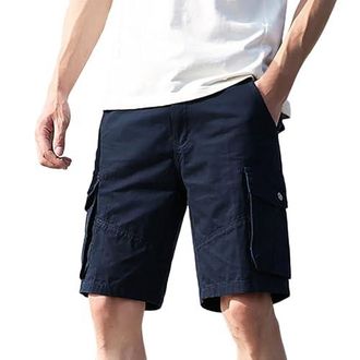 Generic Short d&eacute;t&eacute; pour homme - Style d&eacute;contract&eacute; - Couleur unie - Coupe ample - Coupe droite - Pour lext&eacute;rieur, bleu, 38