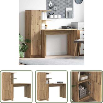 vidaXL Bureau moderne - Bureau 2 pcs Ch&ecirc;ne artisanal