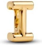 Pandora Lettre I Alphabet Mini Charm en argent sterling plaqué or 14 carats, compatible Moments, dimensions : 6,4 x 8,3 x 4,5 mm, 763955C00