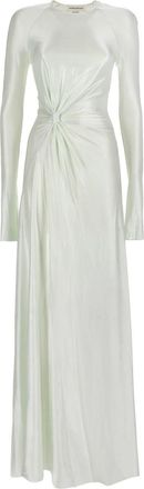 Victoria Beckham Twist Waist Long Dress - Green