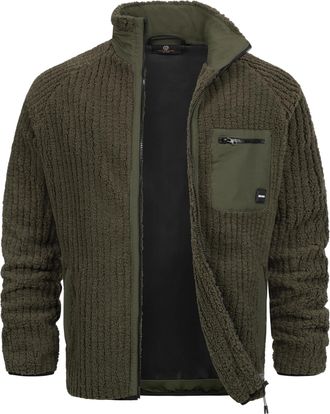 Indicode Herren INScotts Übergangsjacke mit Stehkragen & Reißverschluss | Herrenjacke für Männer Army, S