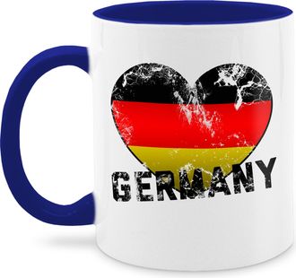 Shirtracer Tasse Tassen 325ml - Fu&szlig;ball EM WM - Germany Herz Deutschland - 325 ml - Dunkelblau - 2024 fussball deutschland. fanartikel europameisterschaft deutsc