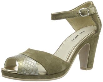 More & More 910571 910571 Damen Sandalen, Gr&uuml;n (gr&uuml;n 7), Gr. EU 40,5 (UK 7)