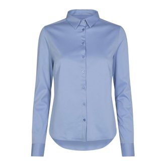 Mos Mosh MOS Mosh, Femme, Blouses et Chemises, Bleu, Taille: 36 FR Chemise Jersey Bleue Tina Bel Air