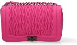 Gave Lux Sac à bandoulière pour femme en cuir véritable Made in Italy 23x14x7 cm, fuchsia, Taille unique