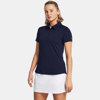 Under Armour Playoff Kurzarm-Poloshirt f&uuml;r Damen Midnight Blaue Marine / Midnight Blaue Marine / Halo Grau XS