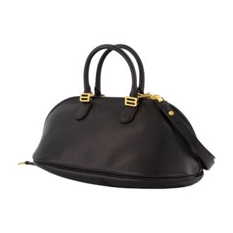 Balenciaga Womens Bolero M Bowling Bag - Balenciaga Leather Black Calfskin Handbags-Purses