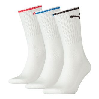 Puma Lot de 3 paires de chaussettes de sport basses unisexes &agrave; rayures PUMA, V&ecirc;tements, Blanc, 47-49
