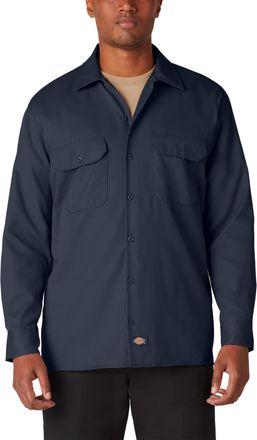 Dickies Herren Freizeithemd Streetwear Male Shirt Long Sleeve Work, Blau (Dark Navy DN), XXL