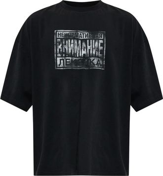 VETEMENTS Homme, Tops, Noir, Taille: XS T-shirt imprim&eacute;