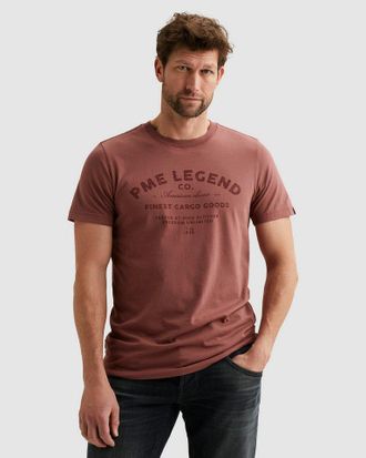 PME Legend T-Shirt Logo Print Kurzarm aus reiner Baumwolle, Rundhals