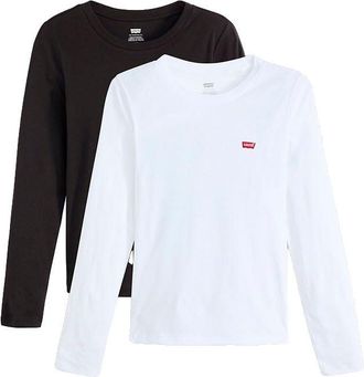 Levi's Damen 2Pack Essential Ls T-Shirt, 2 Pack Tee White + &, S