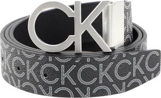 Calvin Klein Ceinture Homme New Mono Belt 3.5 cm Simili Cuir, Noir (Black Monogram), 90 cm