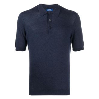 Barba Homme, Tops, Bleu, Taille: 4XL Polo en Soie Tricot&eacute;e