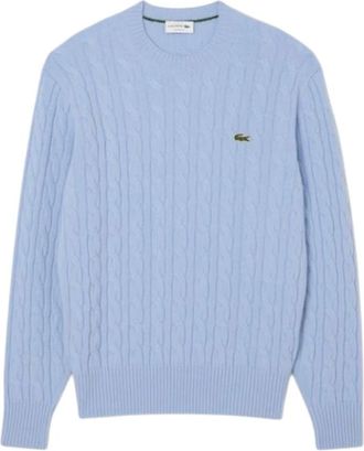 Lacoste Homme, Pulls, Bleu, Taille: XS Pull Ras du Cou En Laine Cardée Câblée
