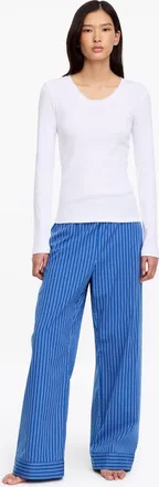 Arket Pyjamahose Aus Baumwoll-Popeline -Blau