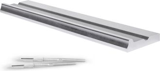 Bildershop-24 Bilderleiste Board Wandboard Steckboard Wandregal Bilderrahmenleiste in 55 cm Länge in Silberglanz Vintage für Bilderrahmen und Dekoartikel