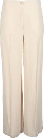 Seventy Femme, Pantalons, Beige, Taille: 40 FR Pantalon Large Taille Haute