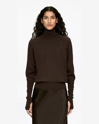 Arket Rollkragenpullover Aus Merinowolle -Braun