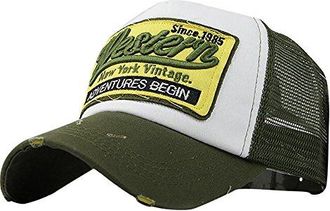 Generic Chapeaux d&eacute;contract&eacute;s Hip pour hommes casquette en maille casquettes brod&eacute;es pour femmes casquettes de baseball us&eacute;es, Vert, Taille unique
