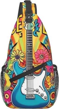 Generic Sac &agrave; bandouli&egrave;re color&eacute; avec logo de paix imprim&eacute; tie-dye pour homme, sac &agrave; bandouli&egrave;re de voyage, sac &agrave; dos de randonn&eacute;e