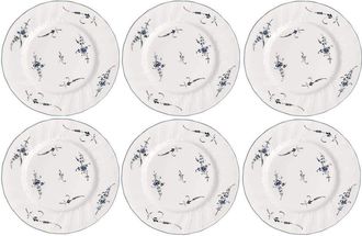 Villeroy & Boch VIEUX LUXEMBOURG Speiseteller 6er Set 26cm weiß blau Porzellan