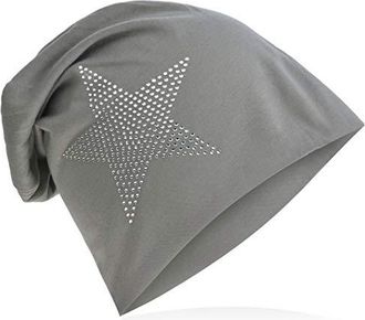 Miobo Bonnet Souple Enfant, Coton, Strass Étoile Gris 43