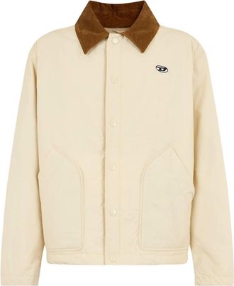 Diesel Veste &agrave; col contrastant - Homme - Vestes - Beige - Taille: XL
