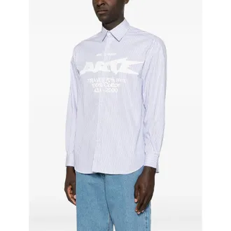 Arte Striped Cotton Shirt - Blue