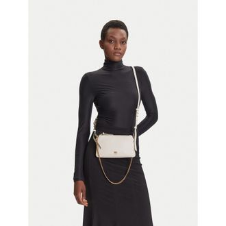 Pinko Handtasche PINKO Double Mini Al 25-26 PLTT 105359 A0QO Wei&szlig;