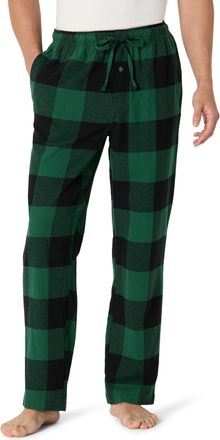 Amazon Essentials Herren Atmungsaktive Flanell-Pyjamahose (Erhältlich In Groß Und Schwer), Grün Schwarz Buffalokaros, XS