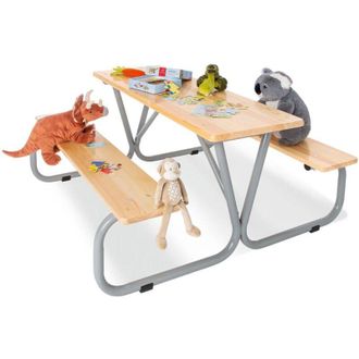 Pinolino Kinderfestzeltgarnitur Michel grau/natur, 6 Sitzpl&auml;tze