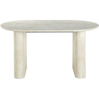 PEGANE Table &agrave; manger, table de repas ovale extensible en bois coloris Travertin - Longueur 150-230 x profondeur 90 x hauteur 75 cm