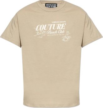 Versace Jeans Couture Homme, Tops, Beige, Taille: M T-Shirt avec Imprim&eacute;
