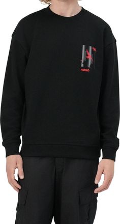 HUGO BOSS Hugo - Sweatshirt f&uuml;r Herren, &Uuml;berschnittene Schulter, Regul&auml;r (Schwarz)