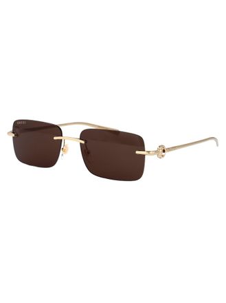 Gucci GG1703S Metal Square Sunglasses - Gold