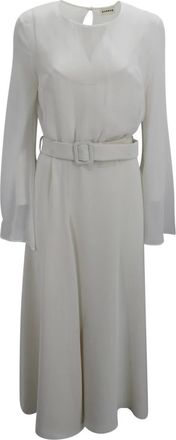 P.A.R.O.S.H. P.a.r.o.s.h., Femme, Robes, Beige, Taille: 40 FR Sheer Midi Dress