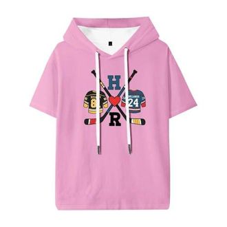 Generic HeatRivalry Hollander Rozanov T-shirts &agrave; capuche unisexe &agrave; manches courtes V&ecirc;tements d&eacute;contract&eacute;s, rose, XXL