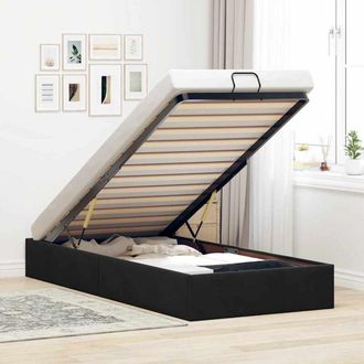vidaXL Cadre de lit ottoman sans matelas noir 90x190 cm velours Vidaxl