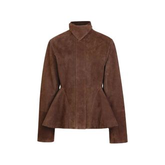 Alaia Suede Goatskin Peplum Jacket
