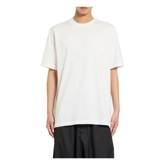 Yohji Yamamoto Homme, Tops, Blanc, Taille: M T-shirt Blanc Core avec Graphique dOiseau